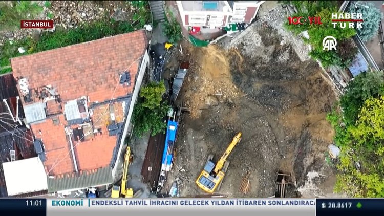 Eyüpsultan'da toprak kayması | Video