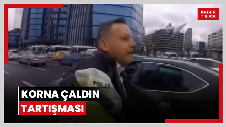 Korna çaldın tartışması kask kamerasına yansıdı | Video