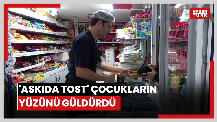 'Askıda tost' çocukların yüzünü güldürdü | Video
